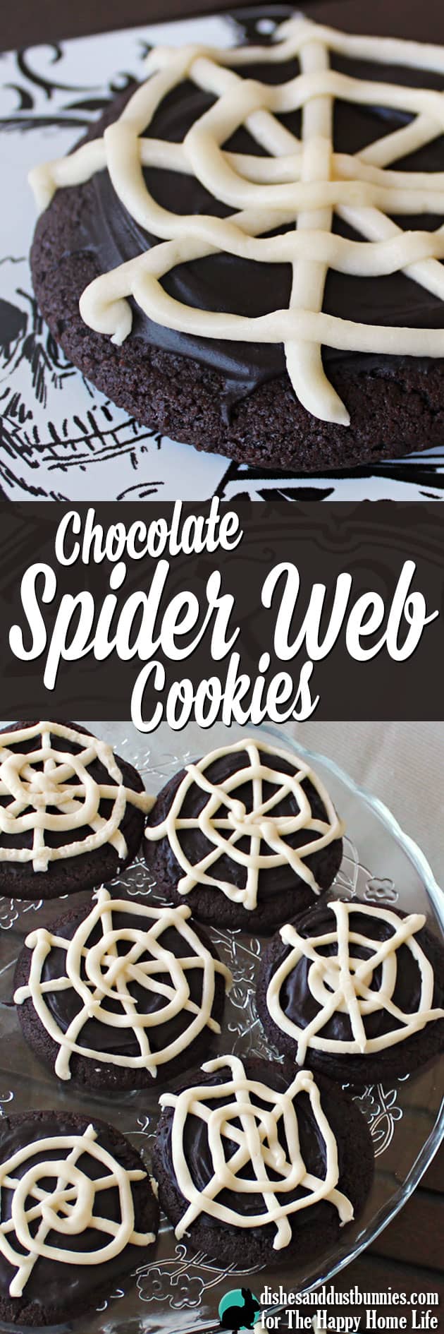 Try these Halloween Cookies! Chocolate Spider Web Cookies