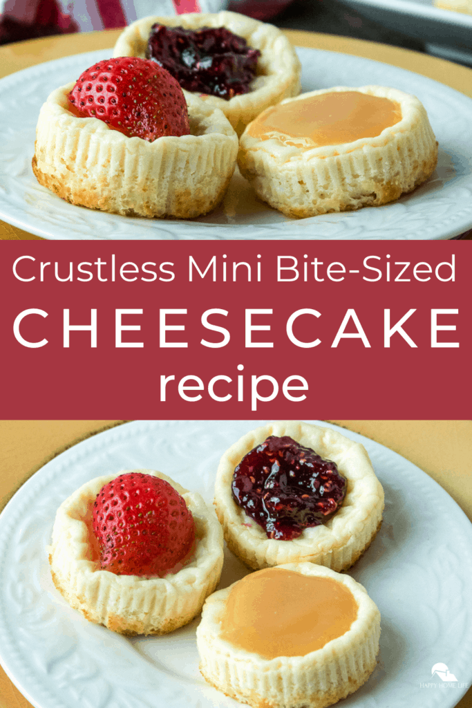 Super Easy Crustless Mini Bite-Sized Cheesecake